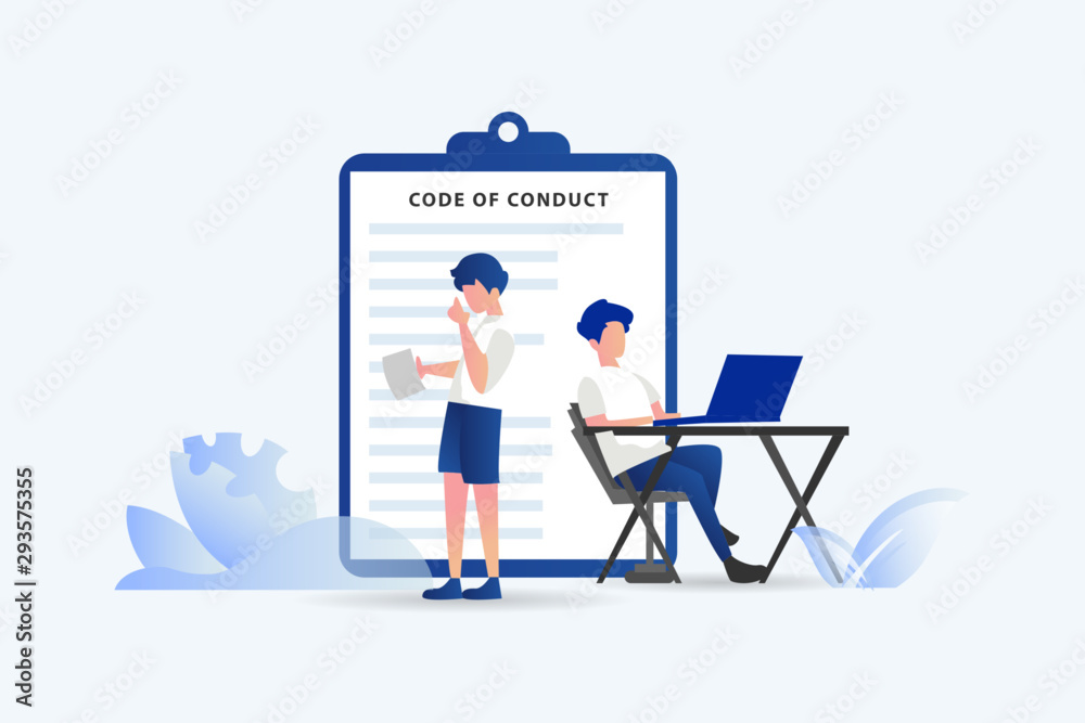 code of conduct team people work together vector illustration concept ...