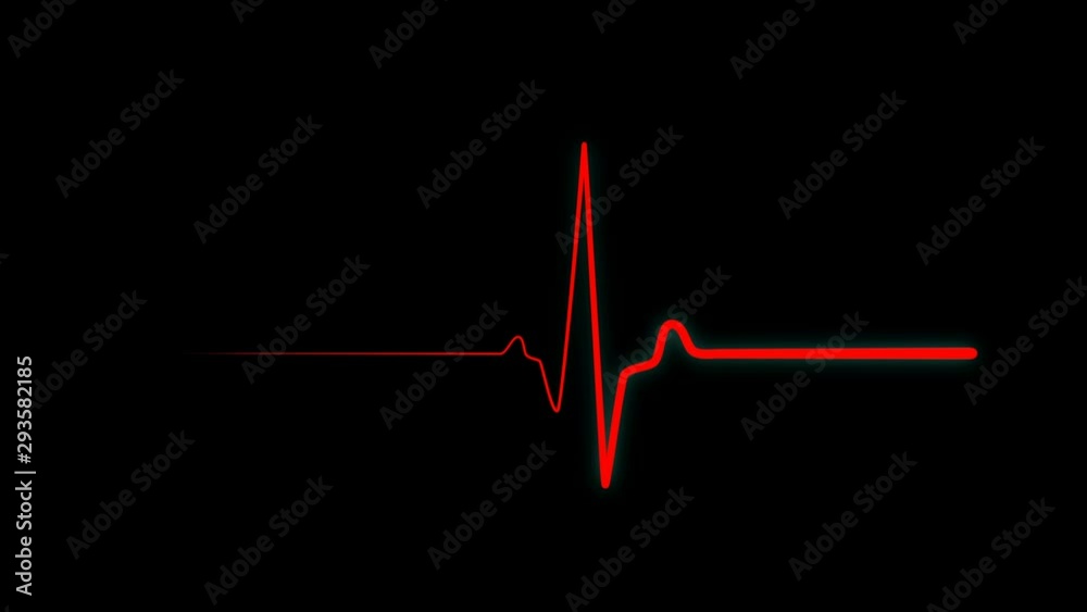 Heartbeat flatline. Seamlessly looping animation. Healthy heartbeat ...