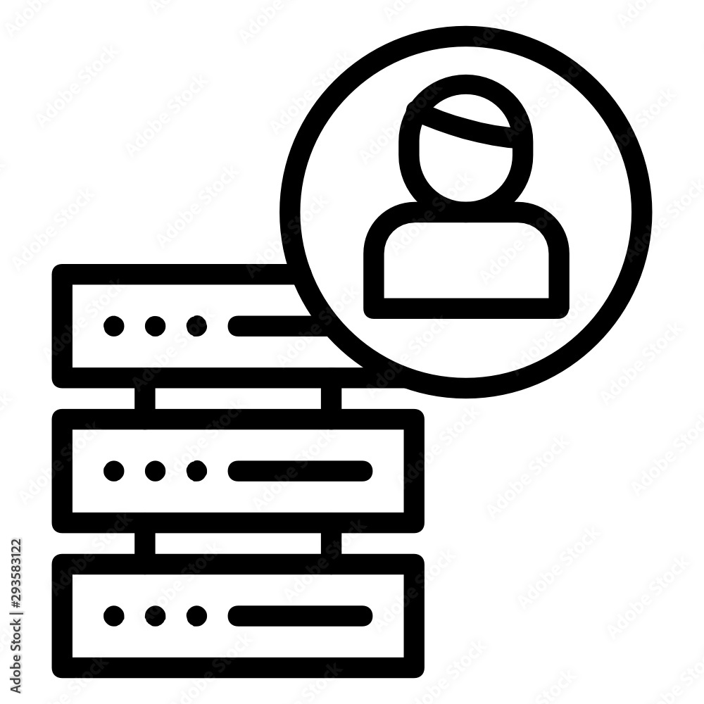 Big Data Server User Access Control Vector Icon Stock Vector | Adobe Stock