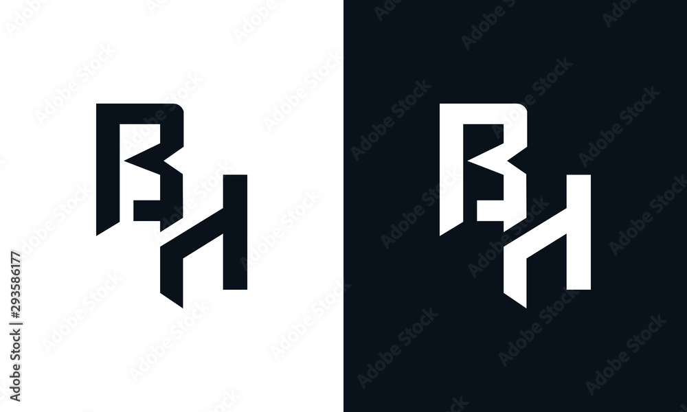 Minimalist abstract letter BH logo. This logo icon incorporate with two ...