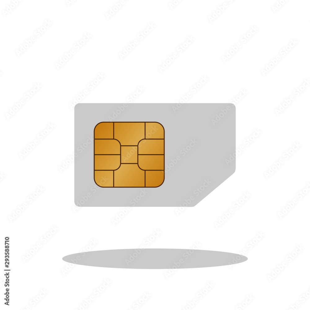 Sim Card 3D icon in flat style. Realistic SIM CARD symbol for your web ...