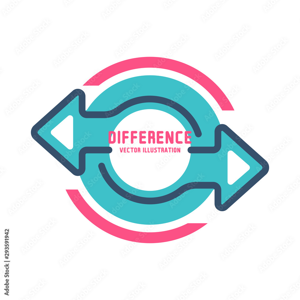 Difference concept. Vector illustration flat design. Isolated on white ...