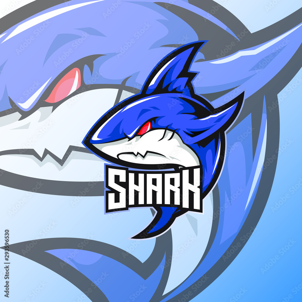 shark logo mascot template. esport gaming logo Stock Vector | Adobe Stock