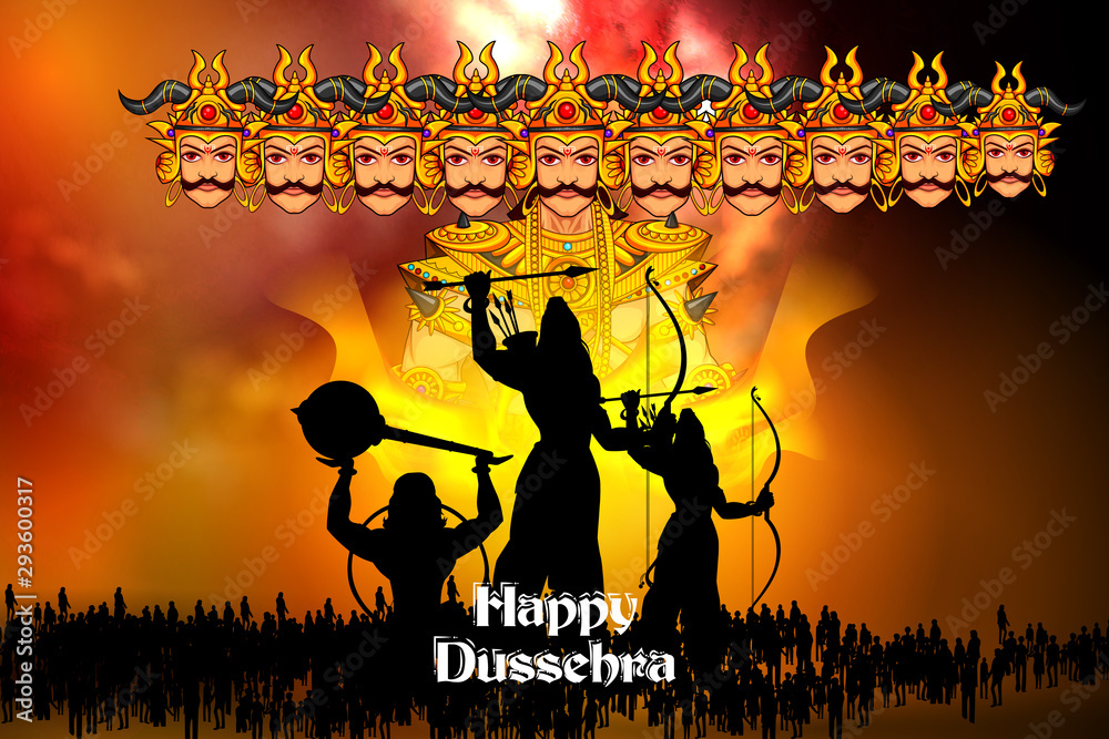 easy to edit vector illustration of Rama killing Ravana in Happy ...