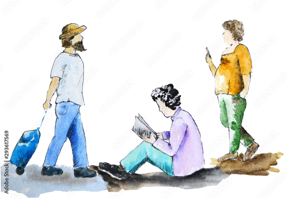 People In Motion Drawing