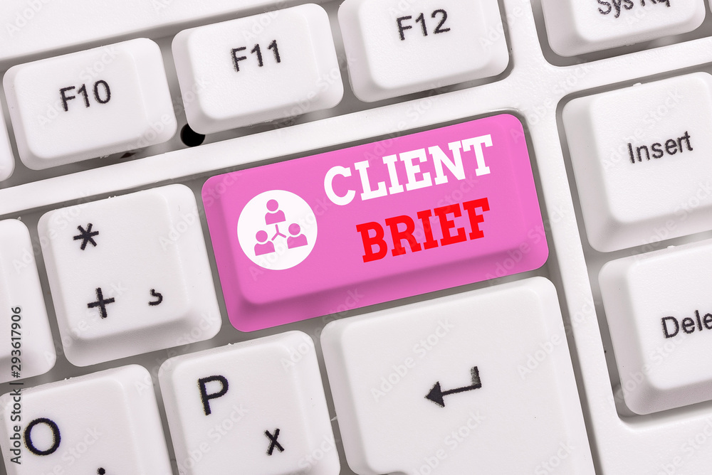 Conceptual hand writing showing Client Brief. Concept meaning ...