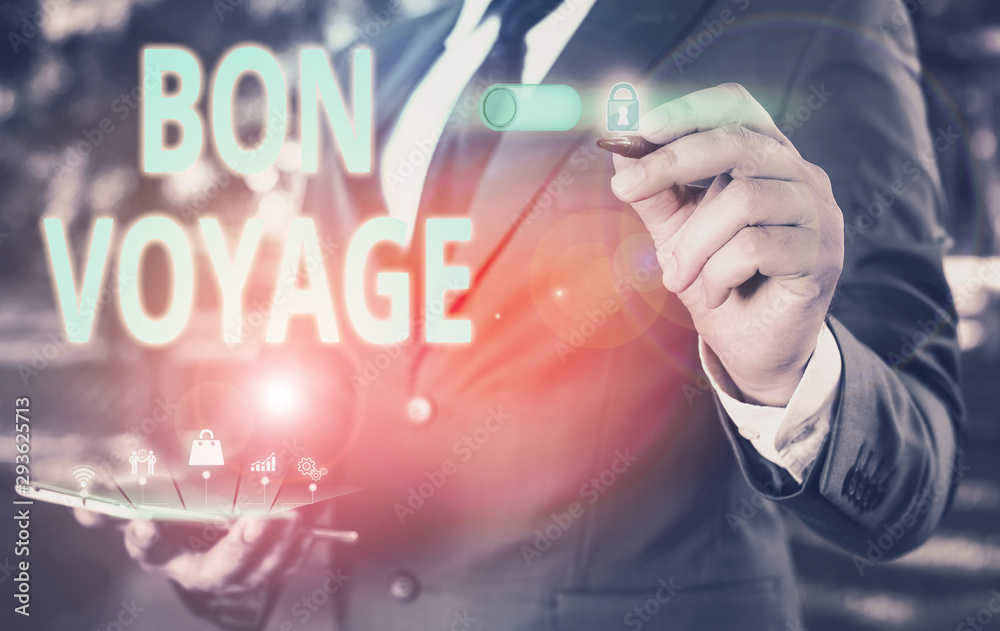 Foto de Text sign showing Bon Voyage. Business photo showcasing used ...
