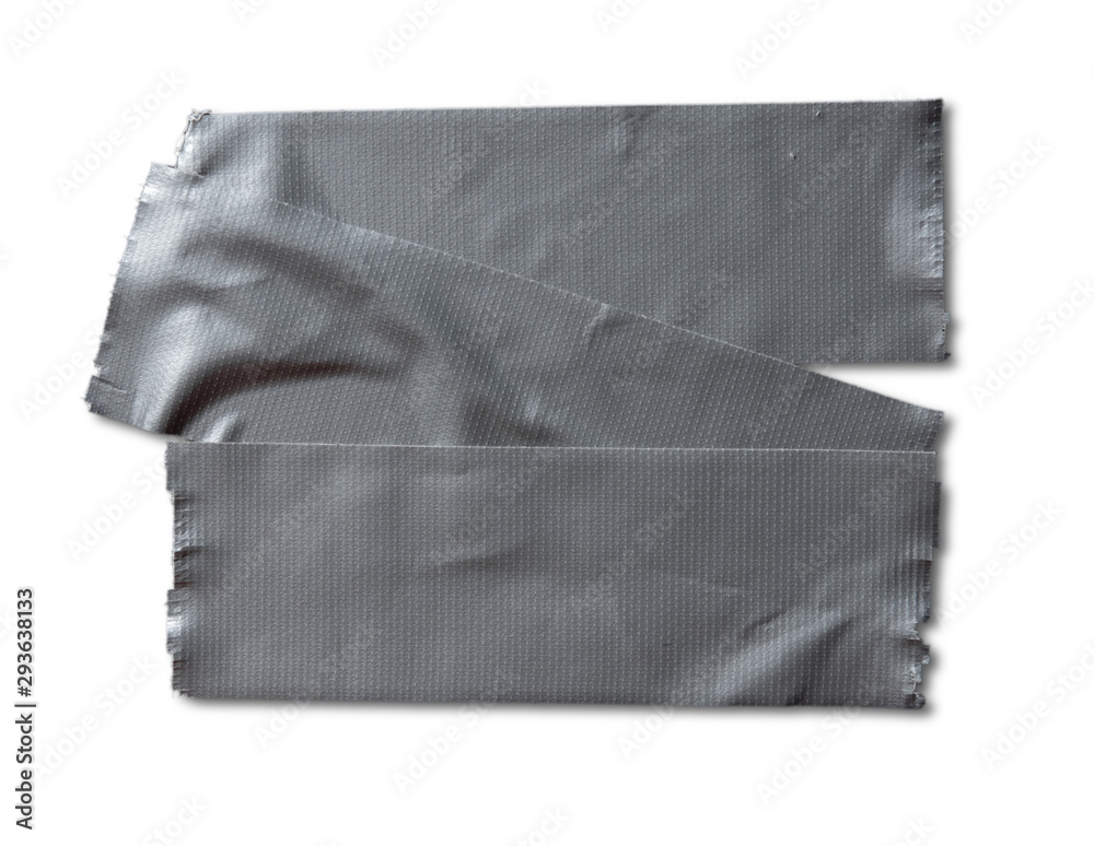 Gray tapes isolated on white background,Torn horizontal and different ...