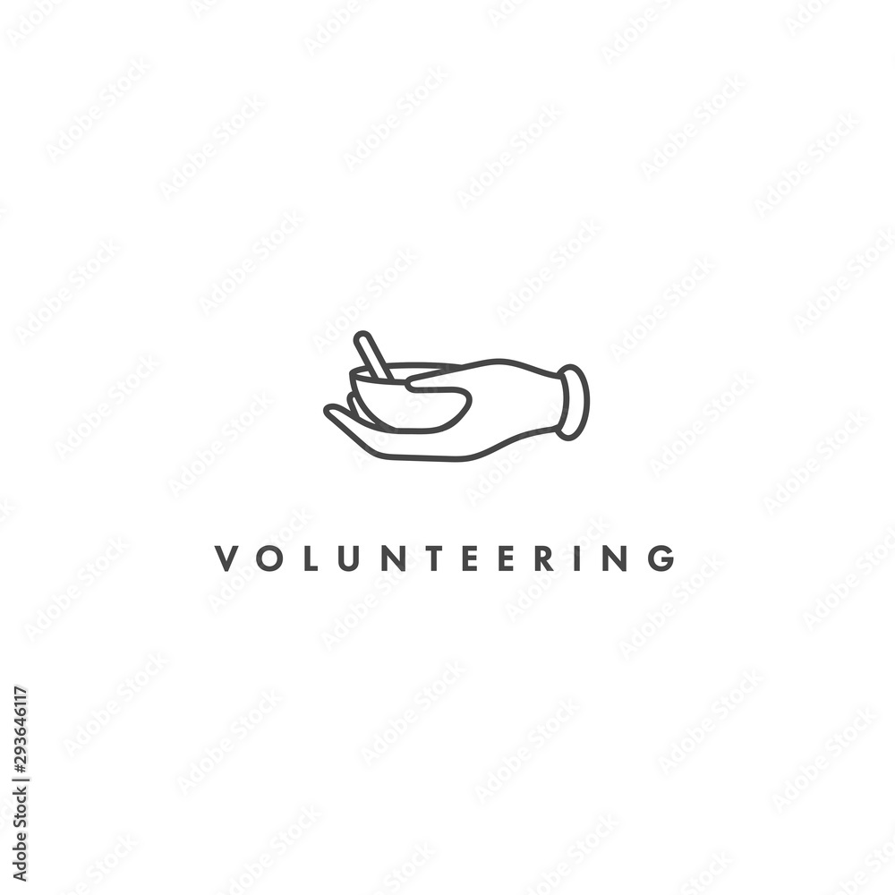 Vector logo, badge and icon for charity and volunteer concepts. Food ...