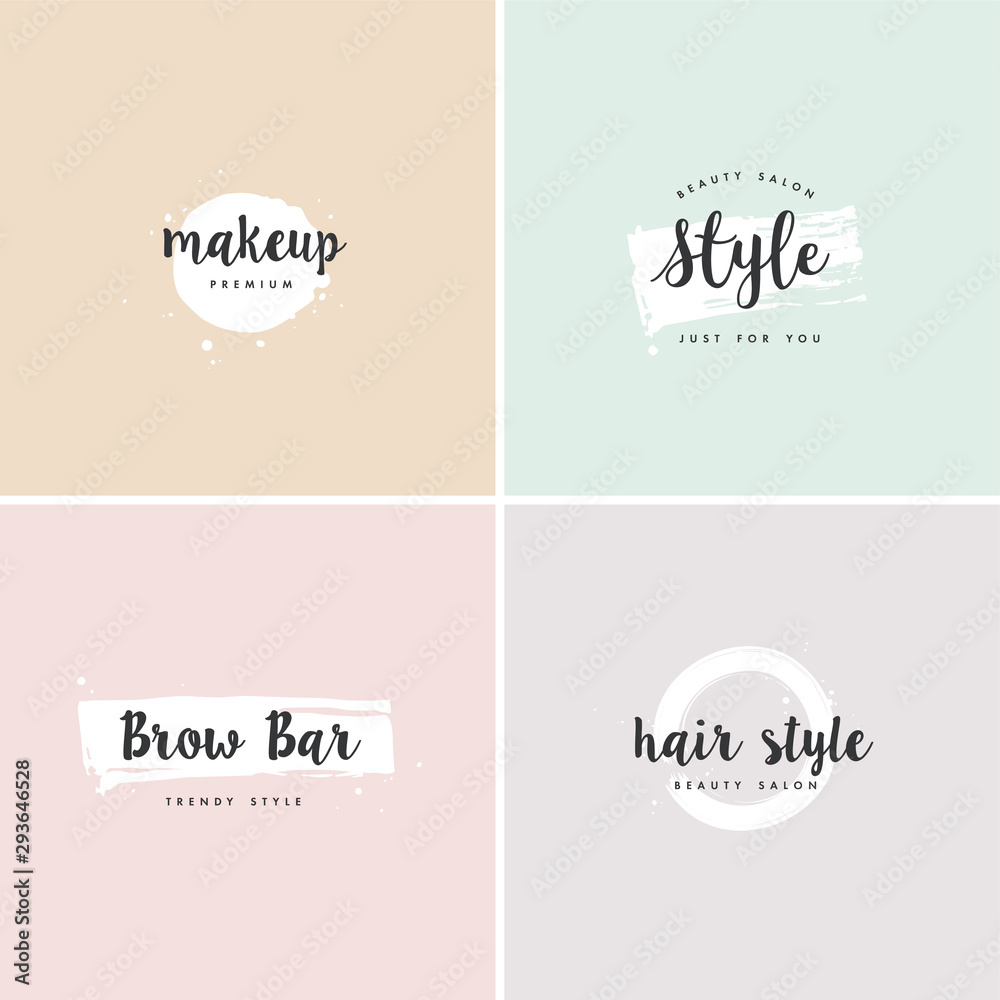 Vector set of emblems, badges and logo design templates for beauty ...