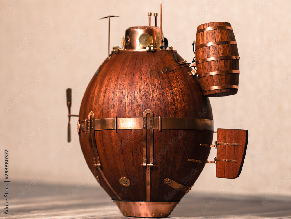 wooden model of the first combat submarine "Turtle" Stock Photo | Adobe ...