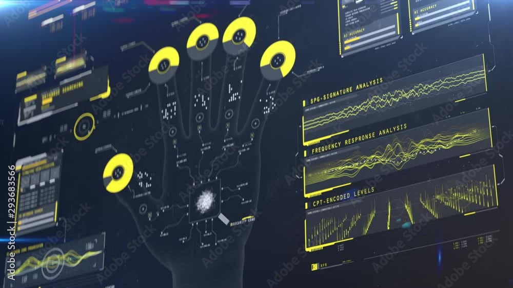 System scanning fingerprints, authorization process, ID validation ...