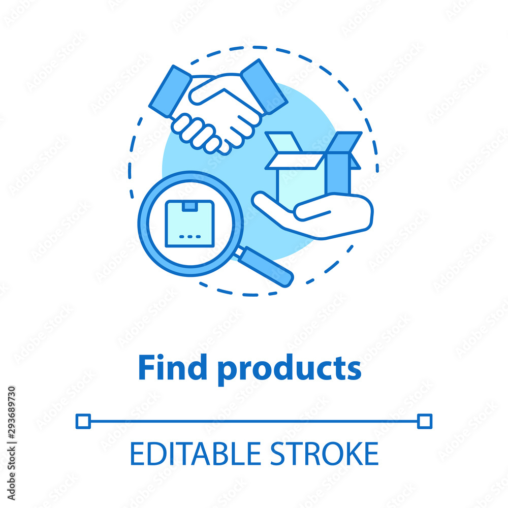 Find product blue concept icon. Dropshipping service idea thin line ...