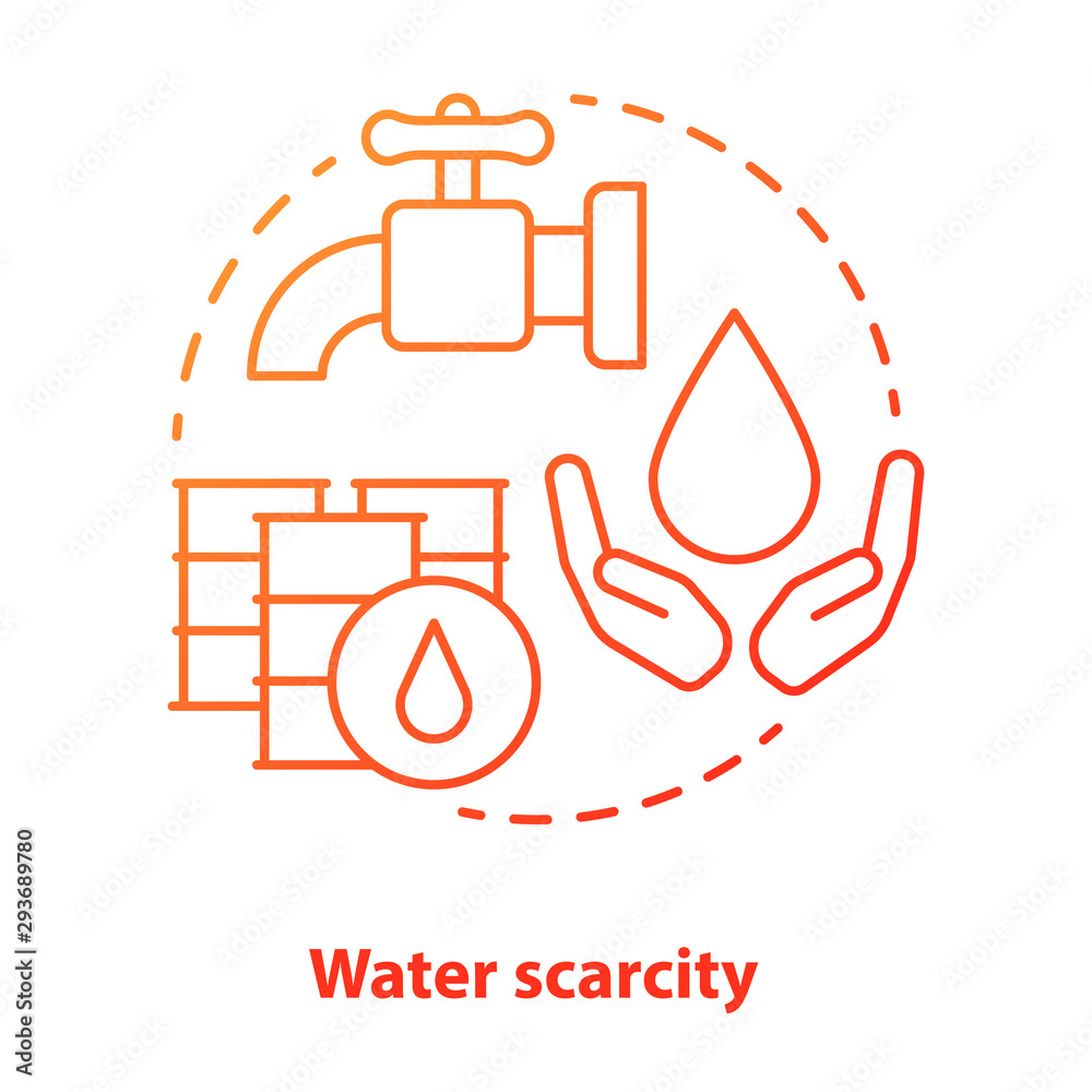 Water scarcity concept icon. Lack of clean drinking pure water idea ...