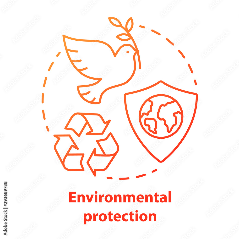 Environmental protection concept icon. Nature care idea thin line ...