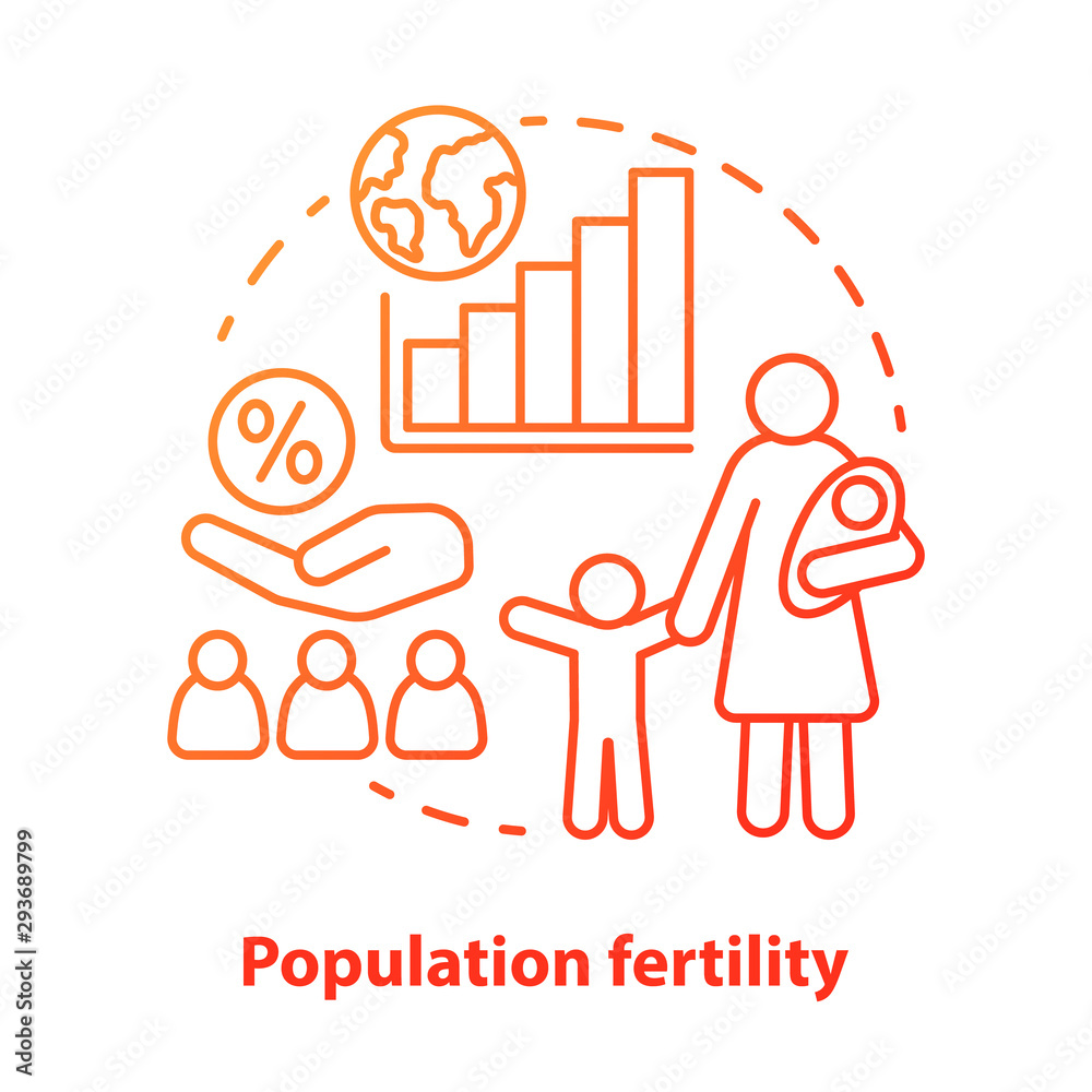 Population fertility concept icon. Birthrate idea thin line ...