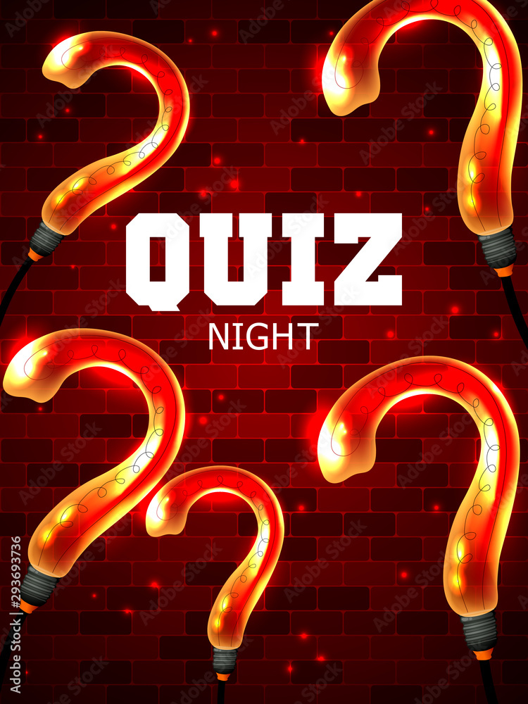 Quiz night announcement poster design web banner background vector ...