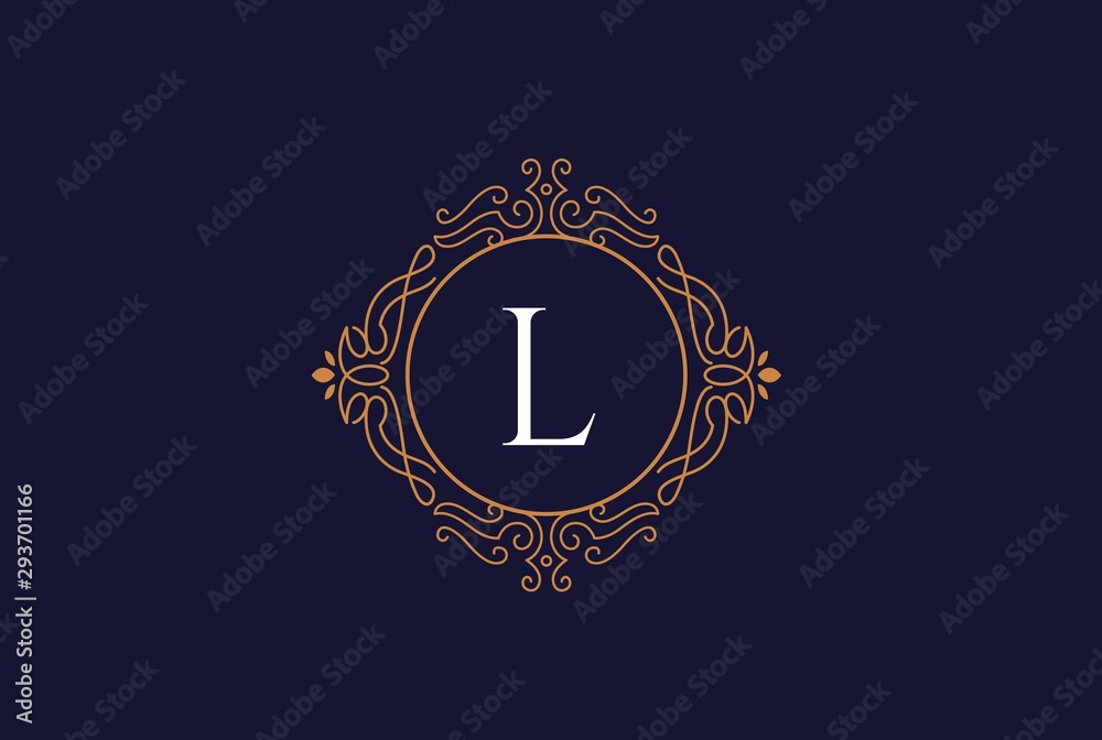 Luxury gold and blue logo design template vector illustration for ...