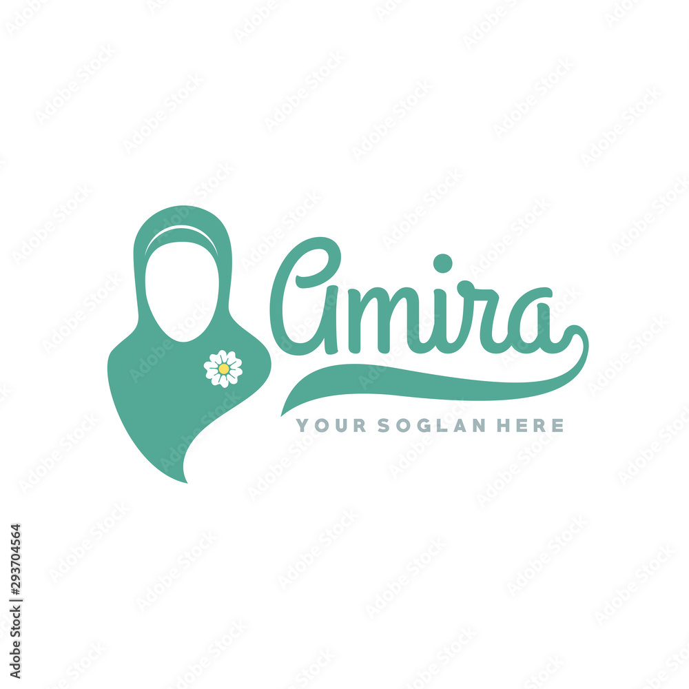 Muslim women and Hijab Logo Vector Inspiration Stock Vector | Adobe Stock