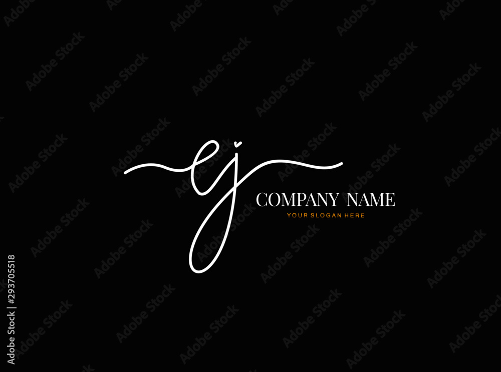 E J EJ Initial handwriting logo design with circle. Beautyful design ...