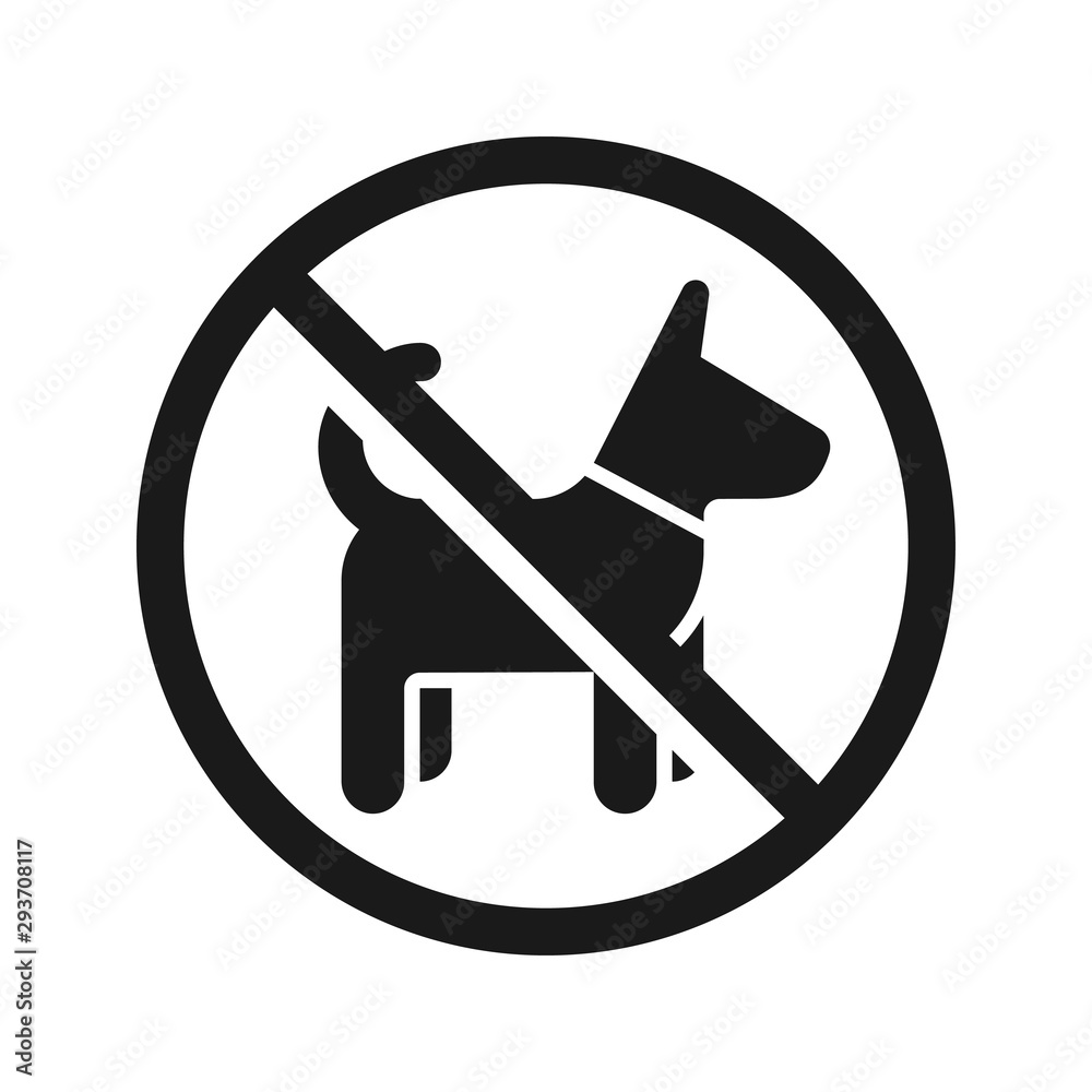 No dog sign, vector illustration. High quality prohibition sign ...