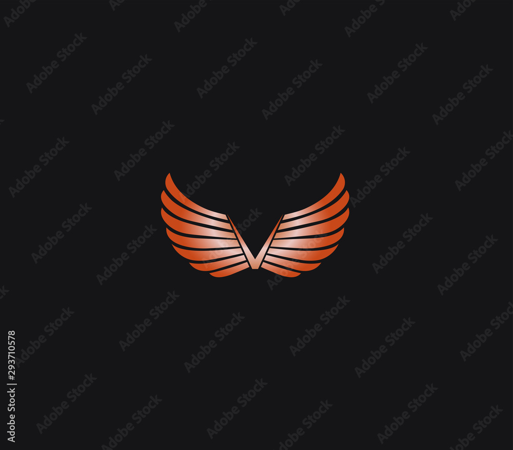 wings logo design element , letter W with wings logo design template ...