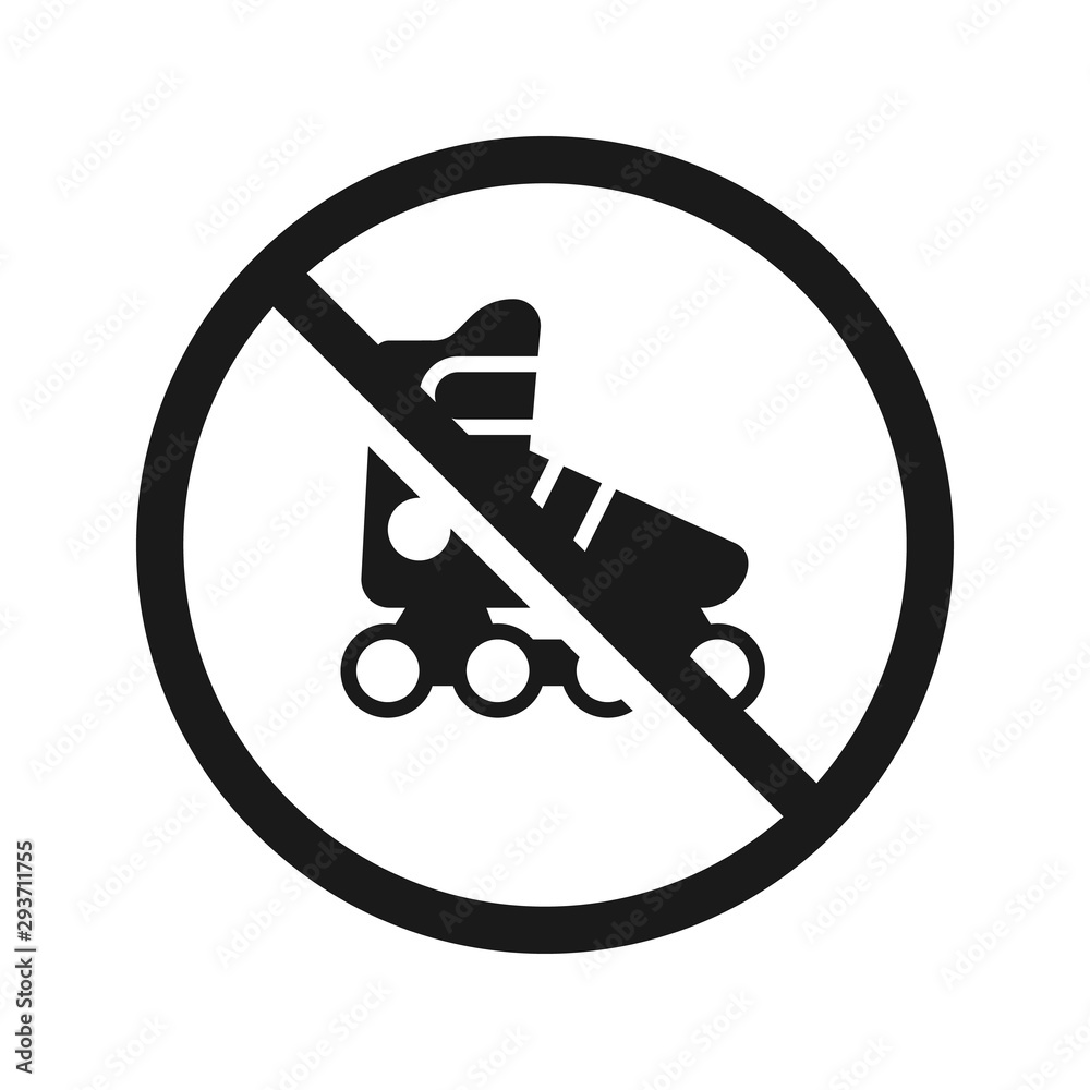 No skates icon. High quality prohibition sign isolated on white. City ...