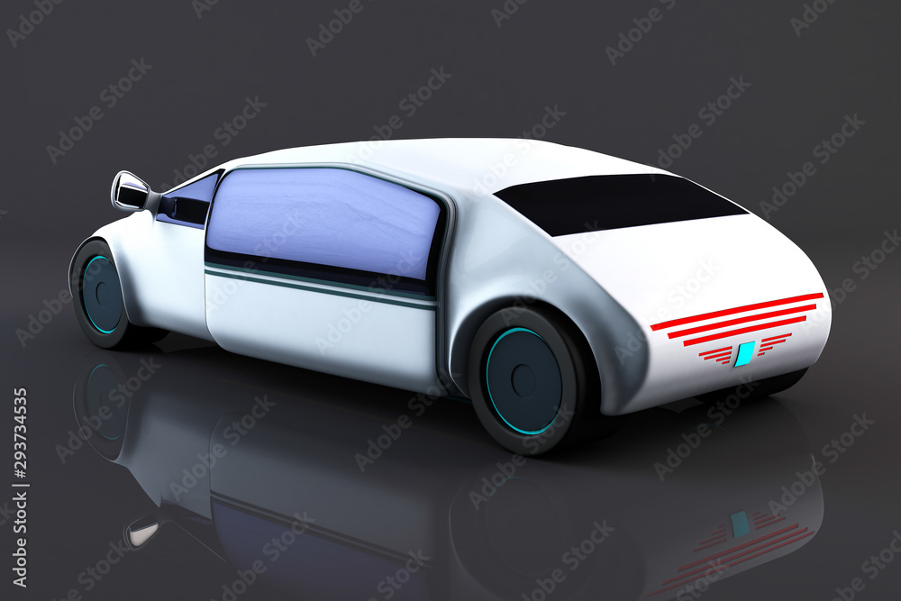 Autonomus Electric Vehicle Concept Design 3D Illustration Stock ...