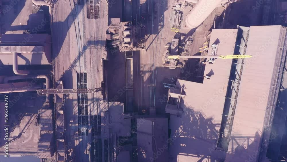 Aerial view of the blast furnace plant design. You can see the ...