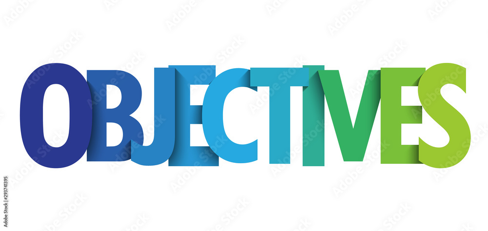 OBJECTIVES colorful gradient typography banner vector de Stock | Adobe ...