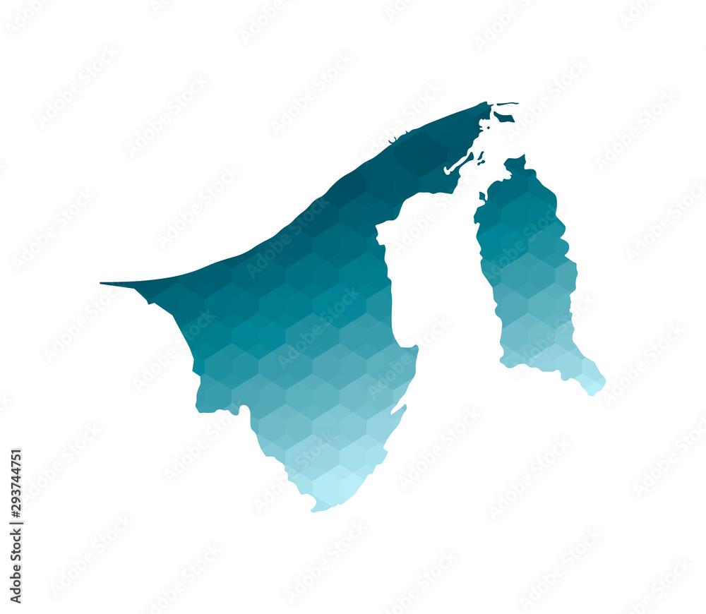 Vector isolated illustration icon with simplified blue silhouette of ...