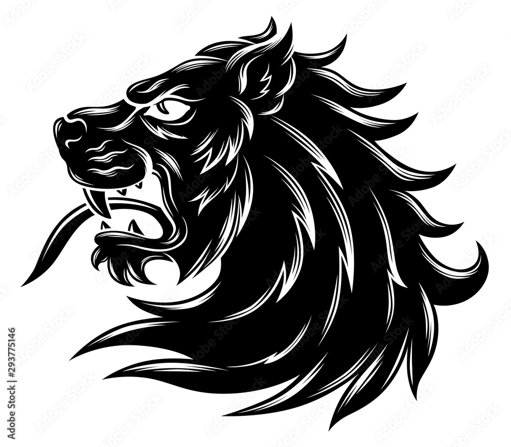Heraldic lion head Stock Vector | Adobe Stock