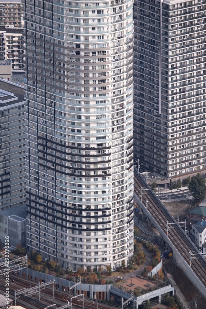 TOKYO, JAPAN - NOVEMBER 30, 2016: East Core Hikifune high rise ...