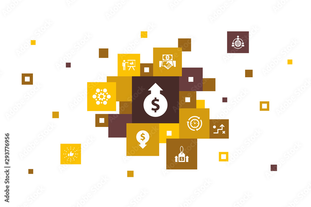 increase revenue Infographic 10 steps bubble design.Raise prices ...