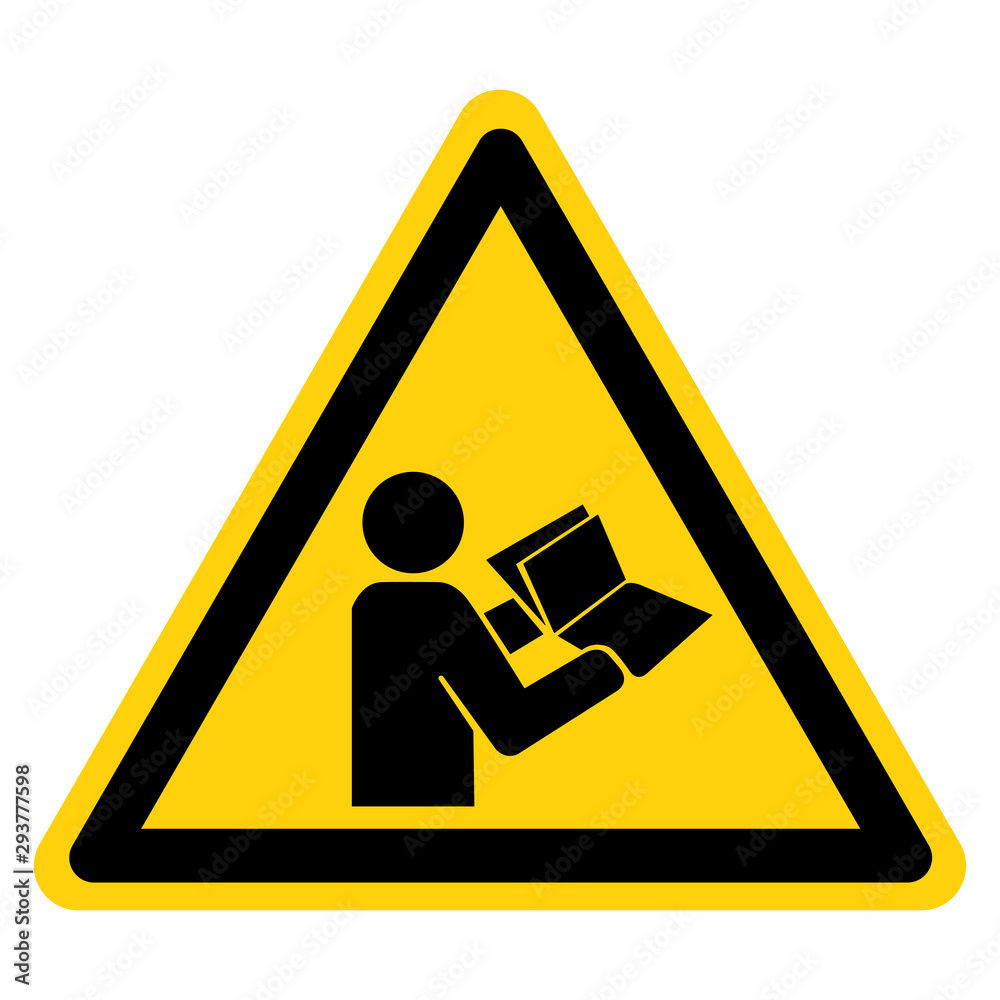 Warning Refer Instruction Manual Booklet Symbol Sign,Vector ...