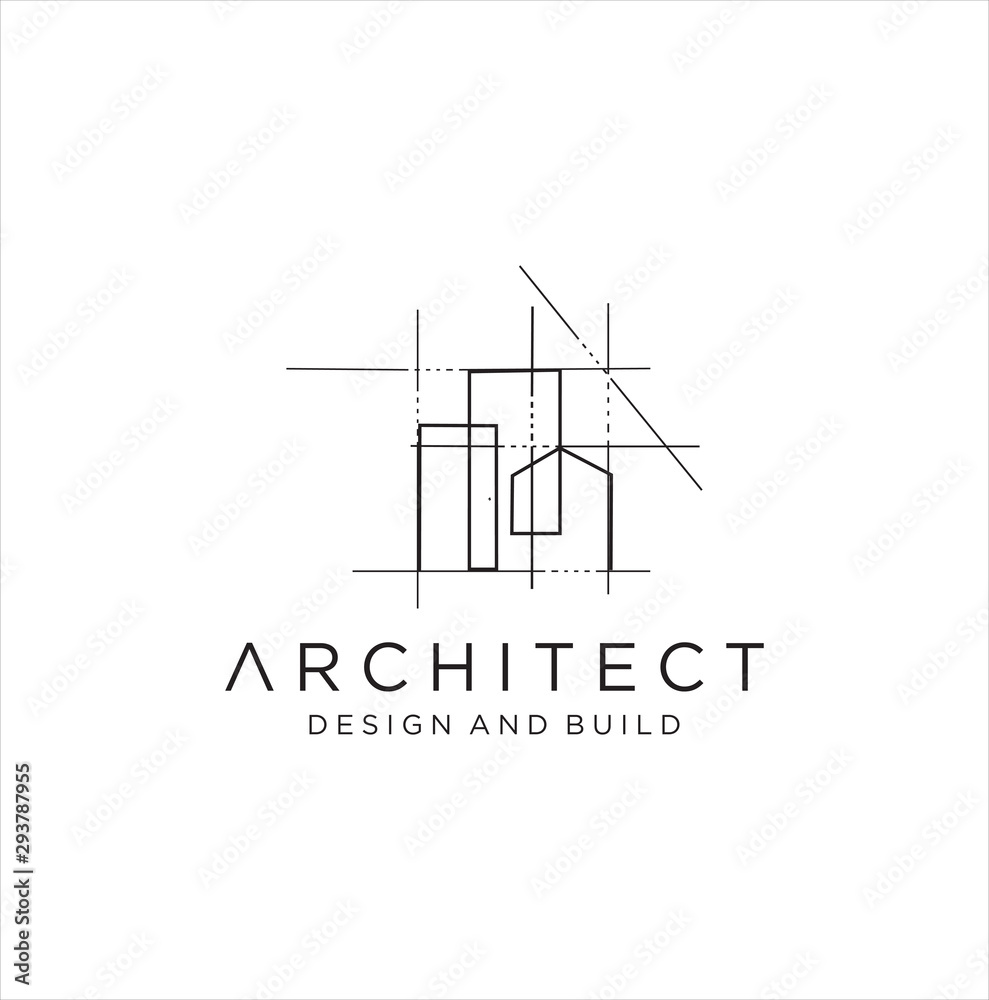 Architect house logo, architectural and construction design vector ... Architect house logo, architectural and construction design vector ...