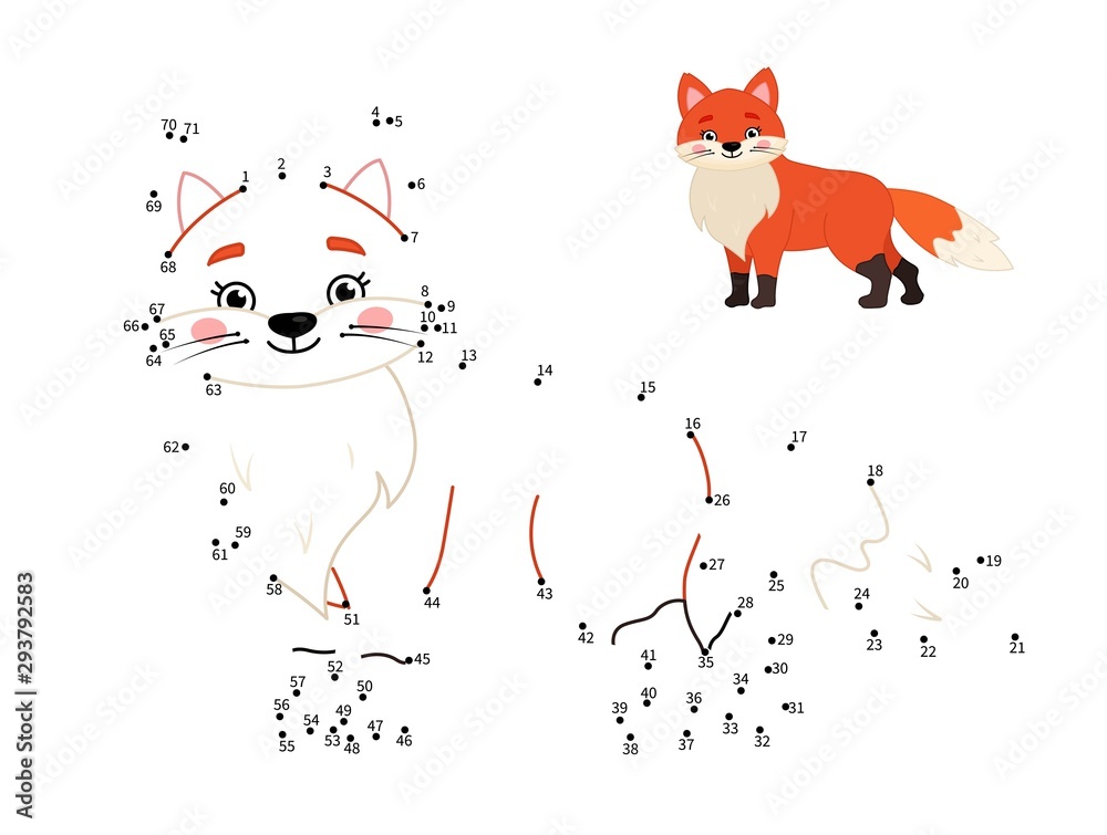 Educational game for kids. Dot to dot game for children. Cartoon cute ...