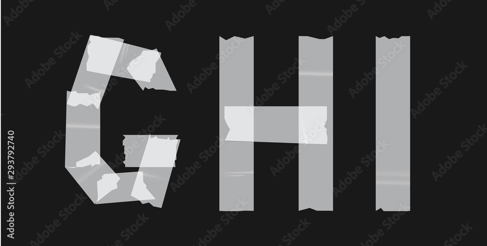 Duct tape font design. Concept texture typeface vector set. Typography ...