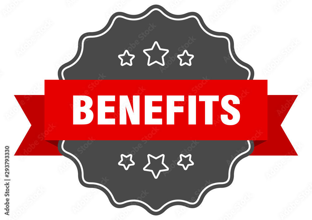 benefits red label. benefits isolated seal. benefits Stock Vector ...