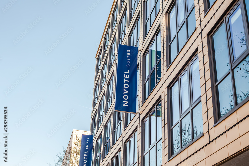 Novotel suites logo at hotel building in Munich Stock Photo | Adobe Stock