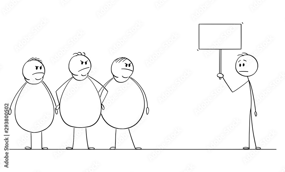 Vector cartoon stick figure drawing conceptual illustration of thin man ...
