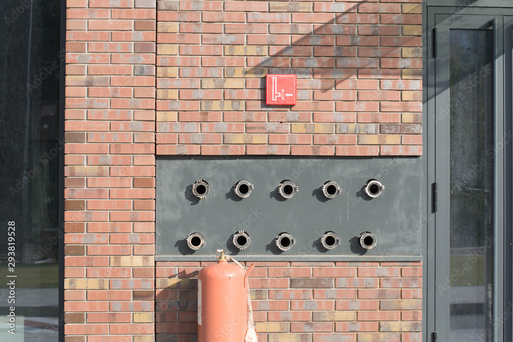 Fire hydrant water emergency system for office buildings in a brick ...