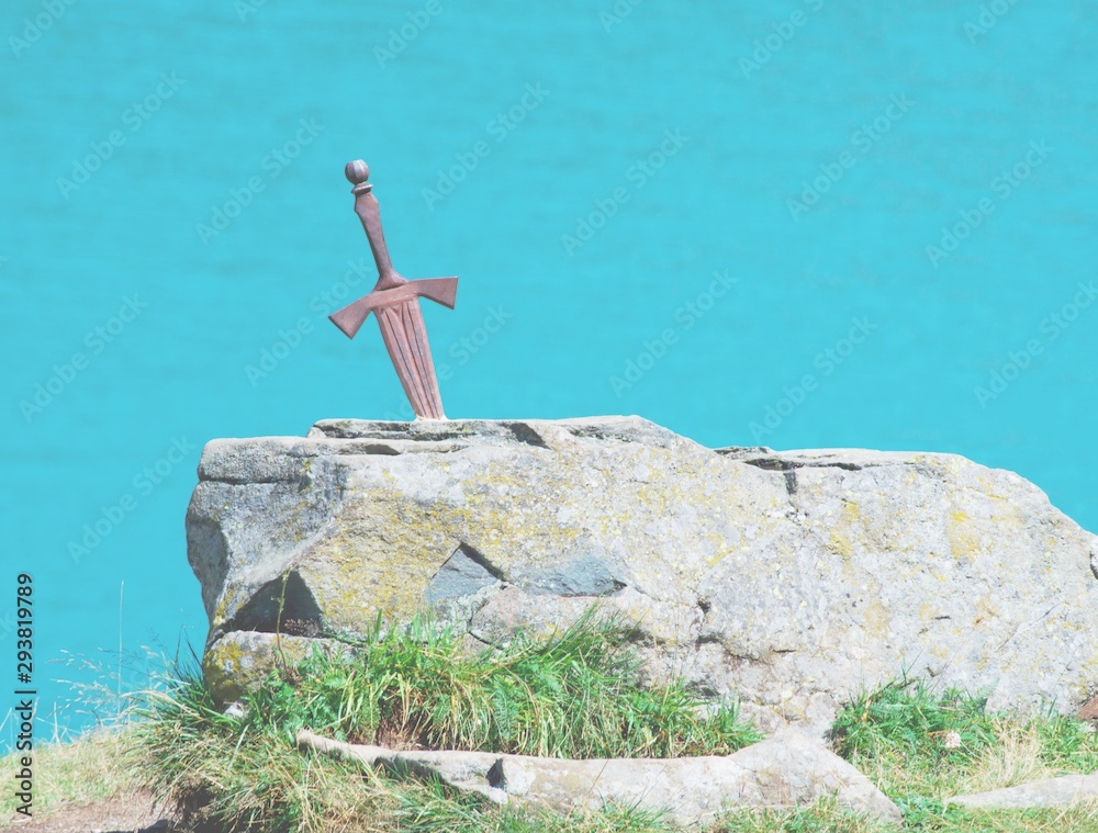 Excalibur Sword in the stone Stock Photo | Adobe Stock