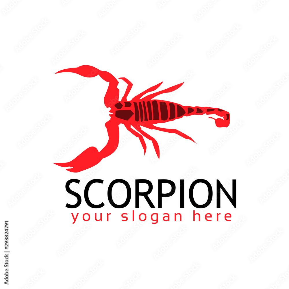 Scorpion logo stock logo template, flat design. Red Scorpion logo Stock ...