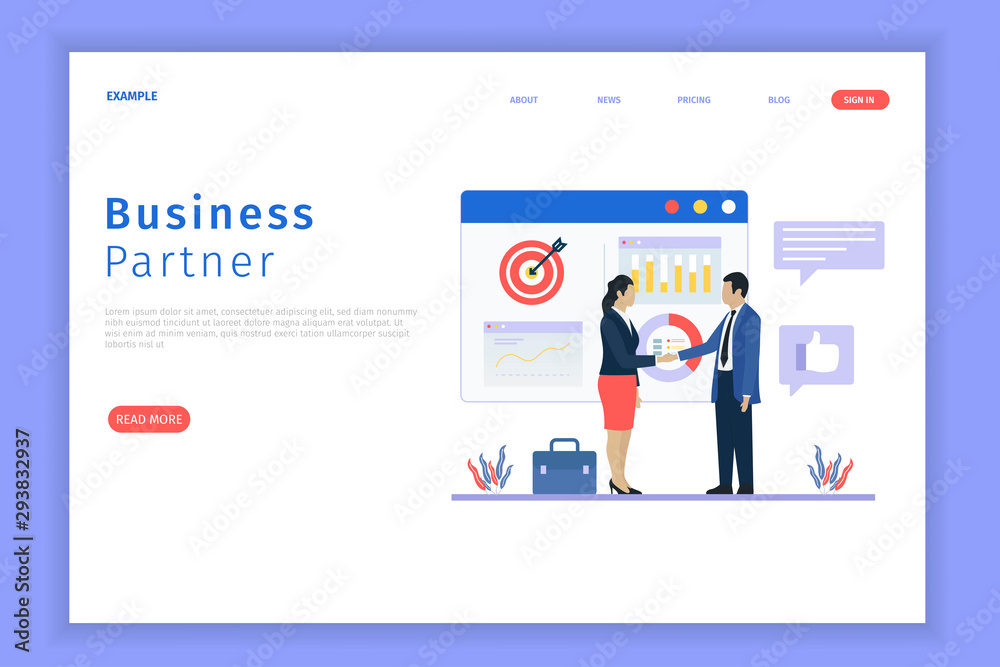 Business partnership landing page for site. Business partnership can be ...