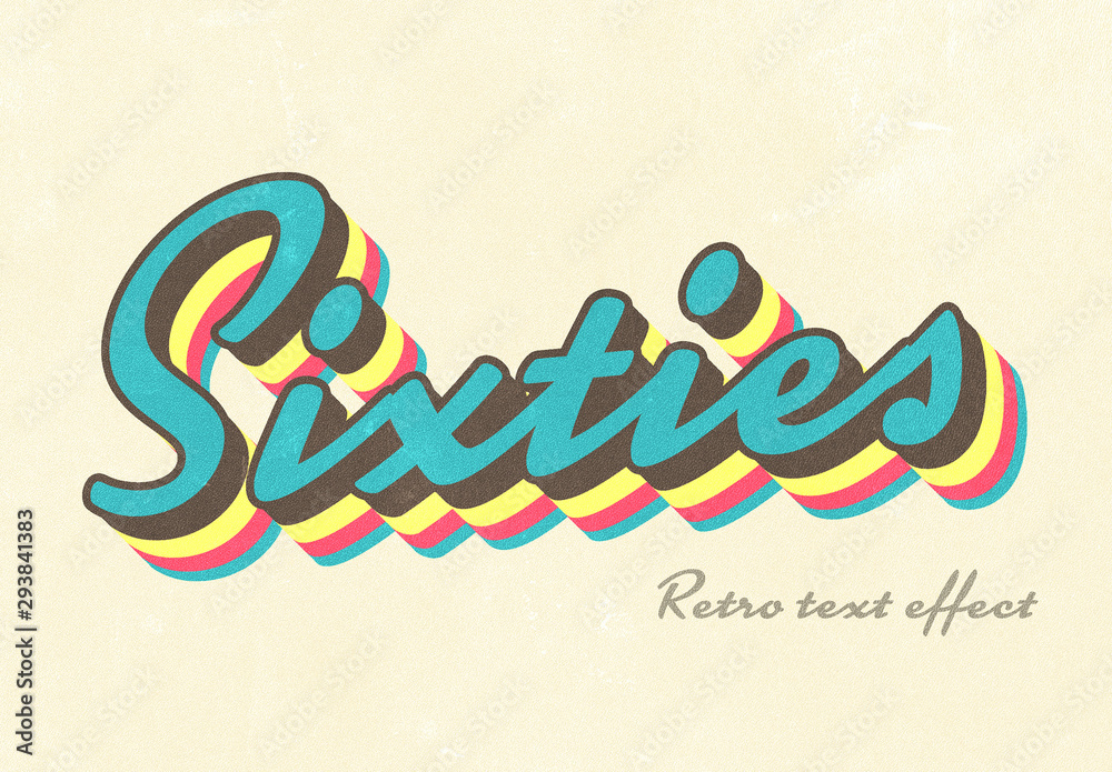 Vintage Sixties-Style Text Effect Stock Template | Adobe Stock