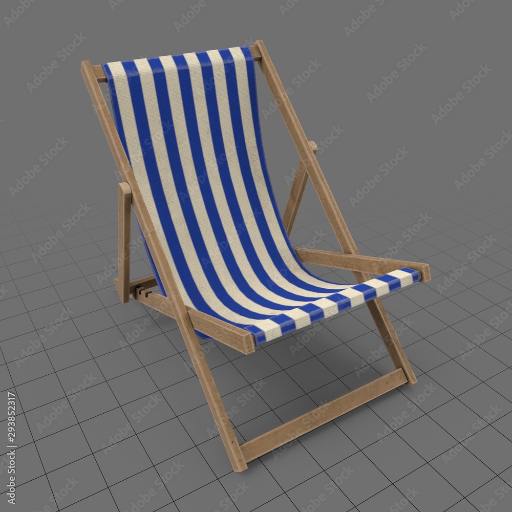 Striped beach chair Stock 3D asset | Adobe Stock
