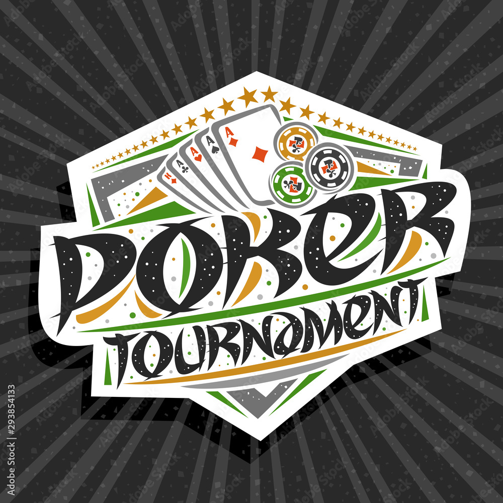 Vector logo for Poker Tournament, modern signage with four aces of ...