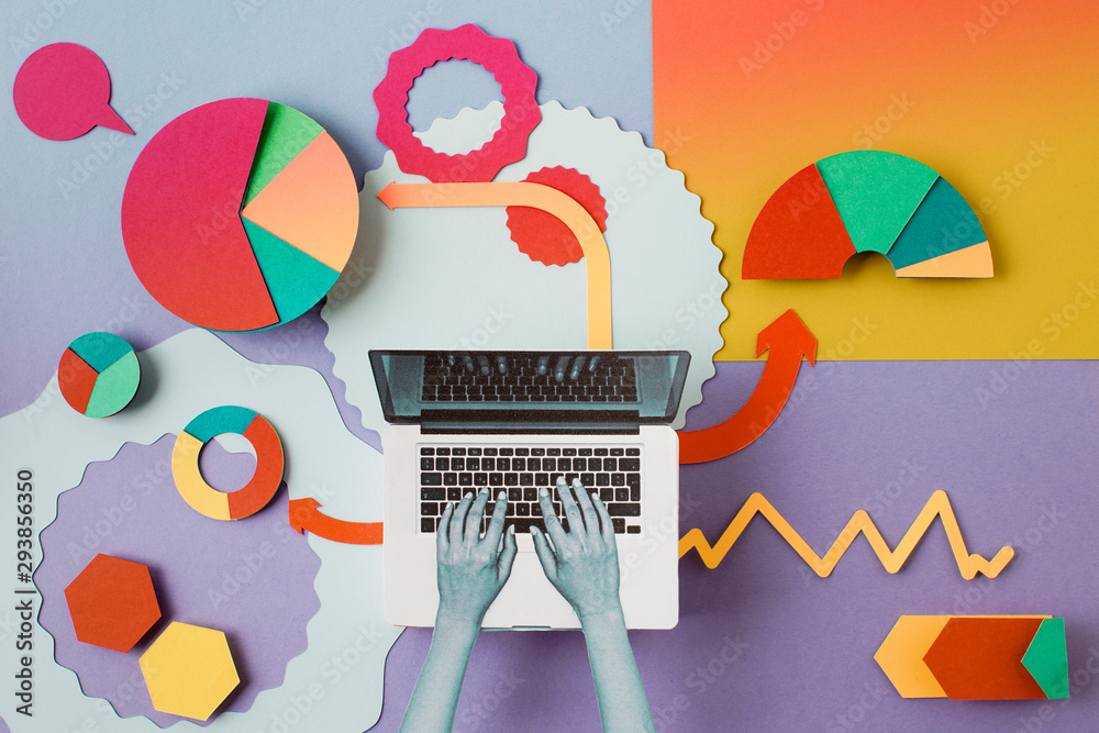 Collage of statistics charts. Stock Photo | Adobe Stock