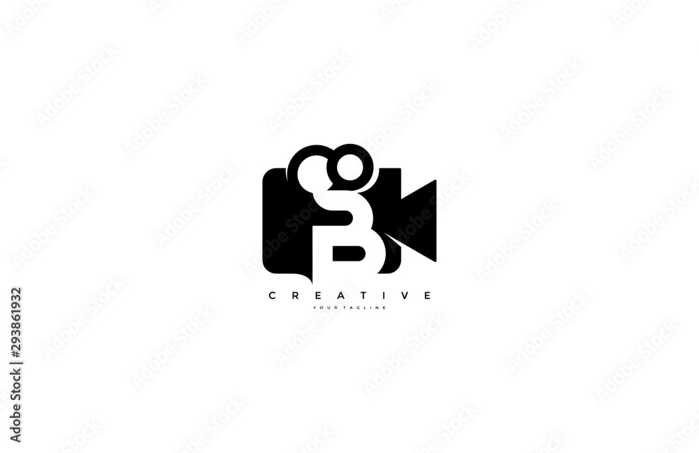 Letter B video camera logo design simple minimalist Stock Vector ...